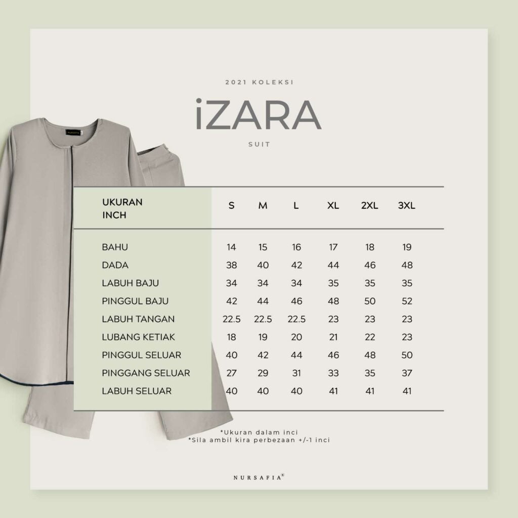 SUIT IZARA – ARMY GREEN – Nursafia