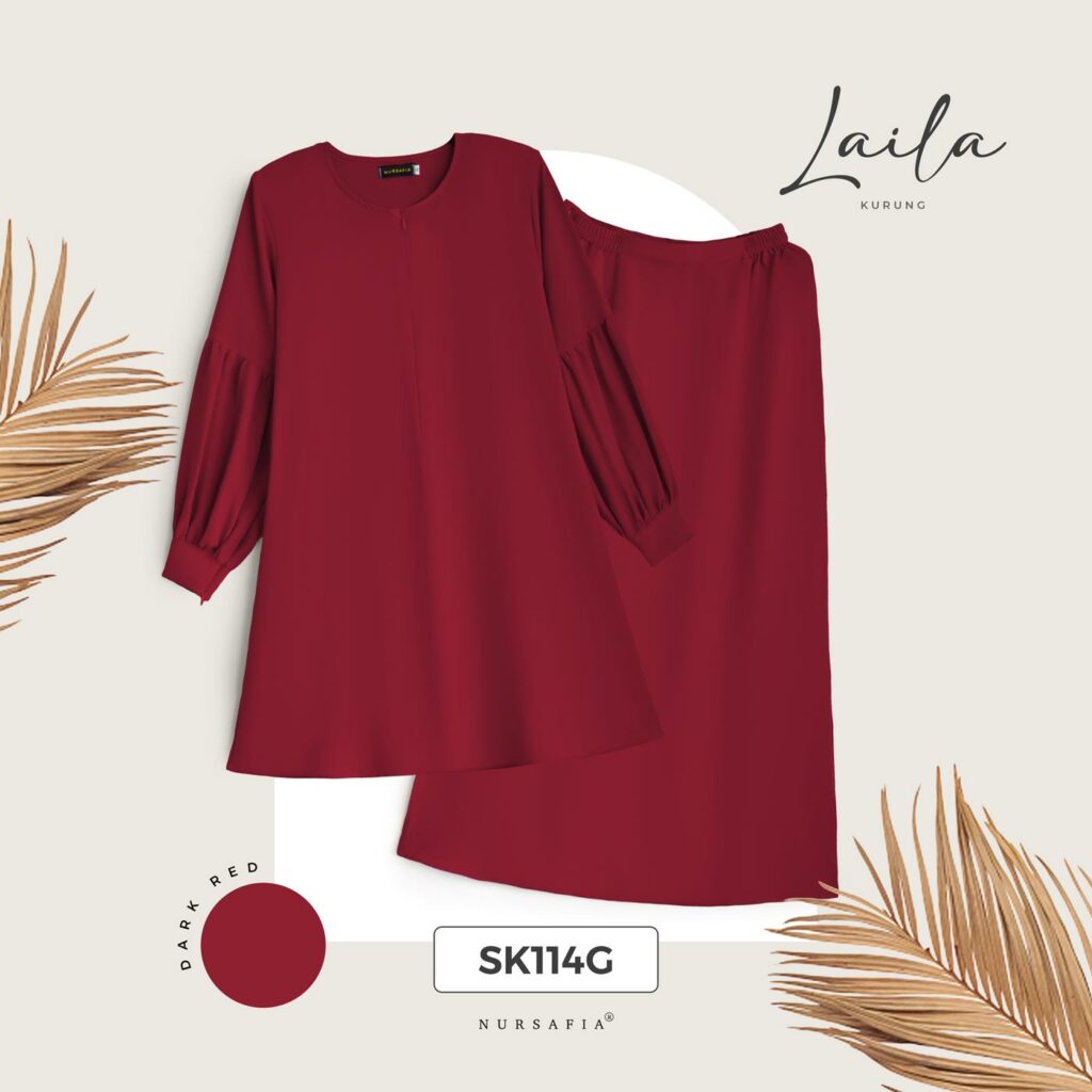 KURUNG LAILA – DARK RED – Nursafia