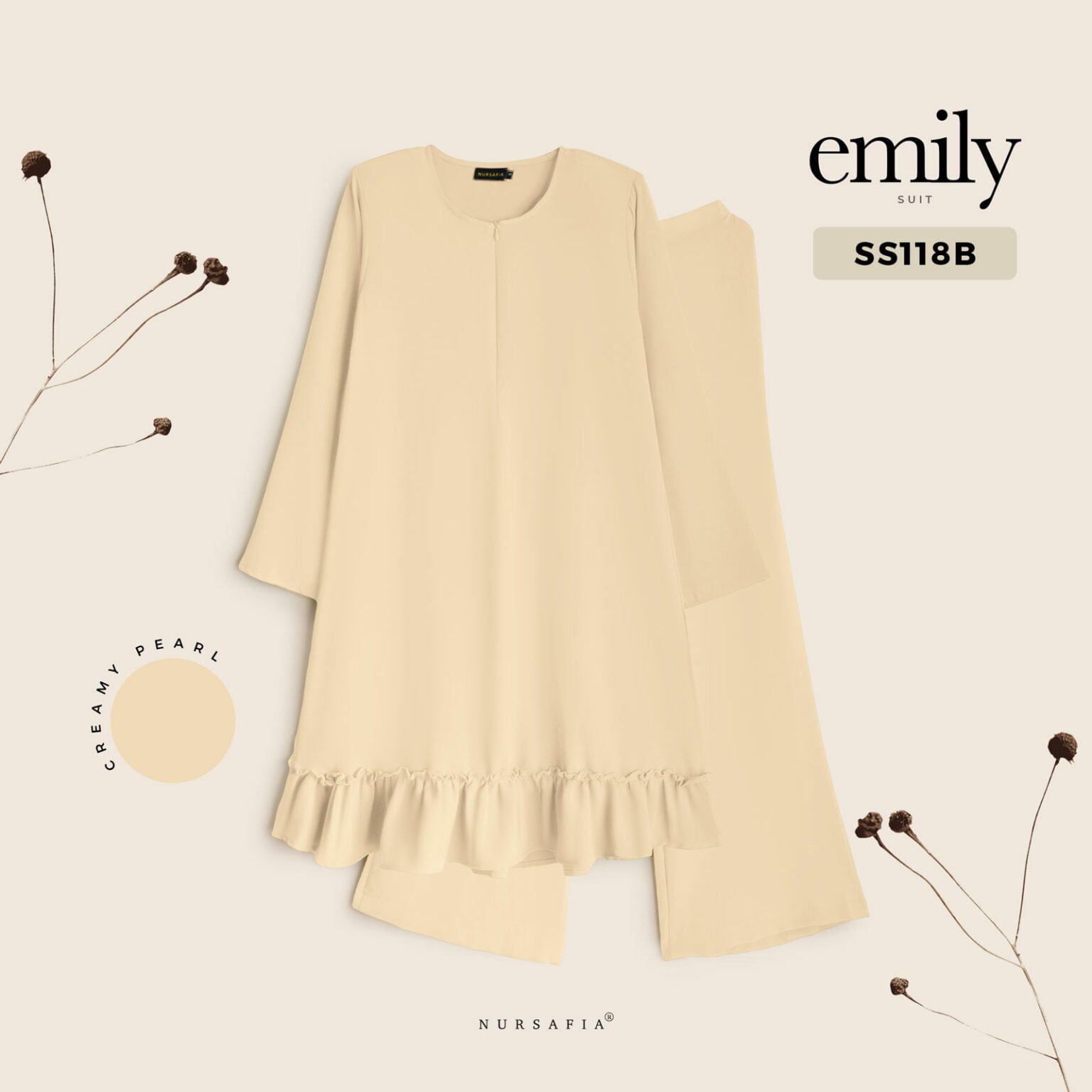 SUIT EMILY PLUS SIZE – CREAMY PEARL – Nursafia