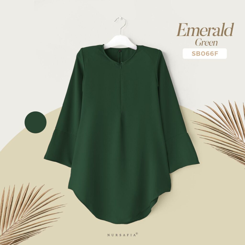 BLOUSE SAFWAA PLUS SIZE – EMERALD GREEN – Nursafia